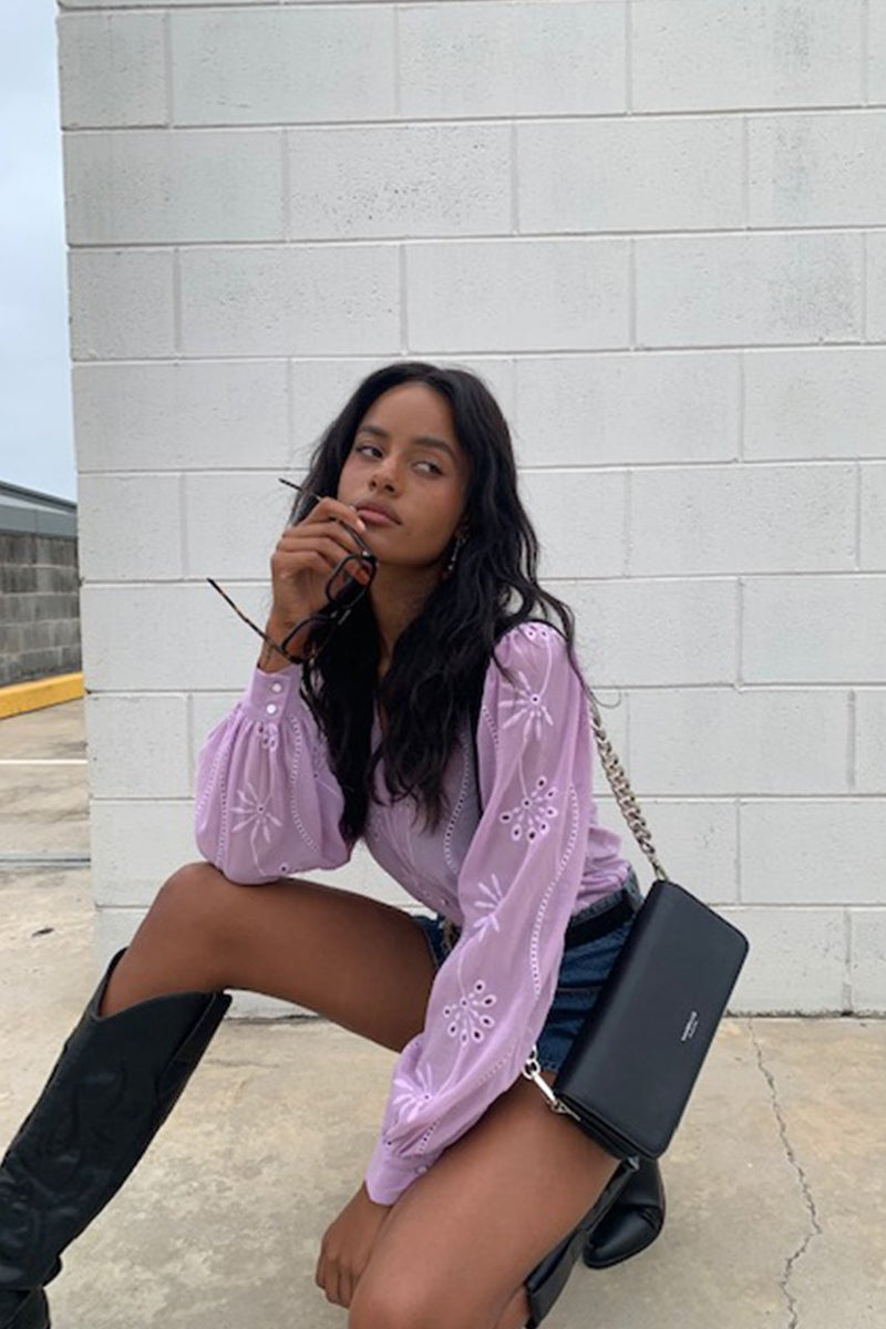 Knowles Blouse in Lilac – Hanellei